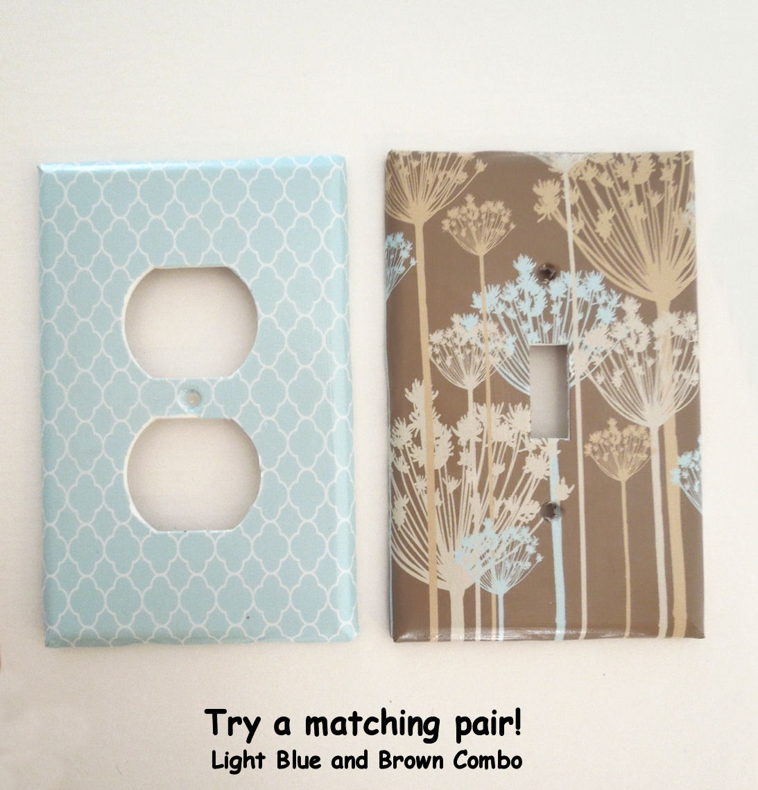 Switchplate Cover Light Blue And Brown Combo on Luulla