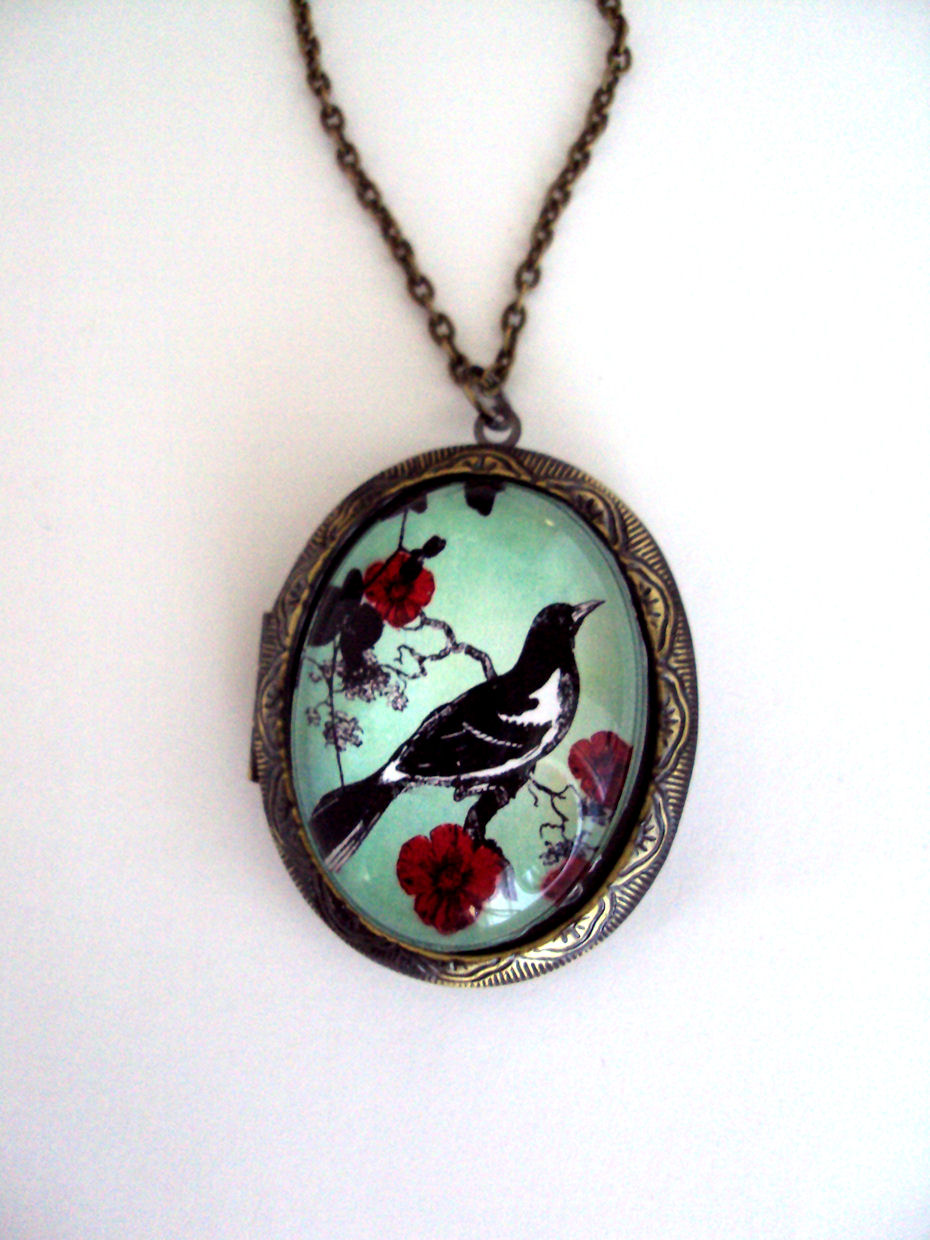Vintage Style Brass Locket Original Artwork on Luulla