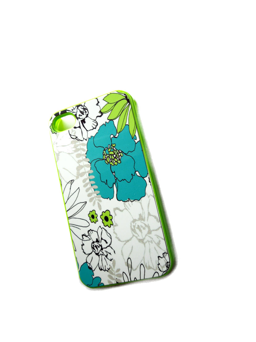 Iphone 4 Iphone 4s Case Neon Green Plastic Case With Spring Flowers ...